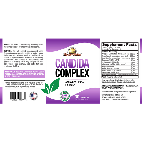 Candida Complex - Helps fight fungal Overgrowth! - Rise-N-Shine LLC